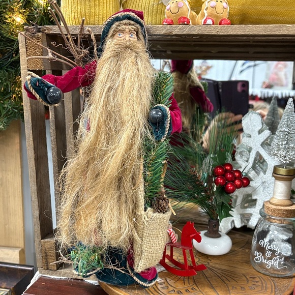 Holiday | Primative Vintage Standing Santa Unique Hand Crafted Woodland ...